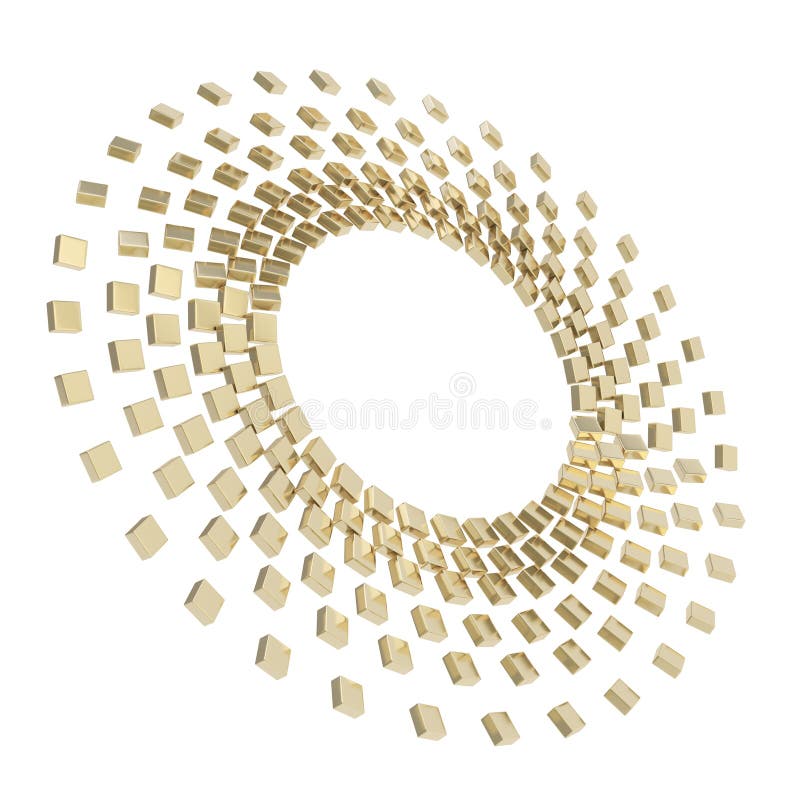 Abstract Copyspace Round Frame Cube Composition Stock Illustration ...