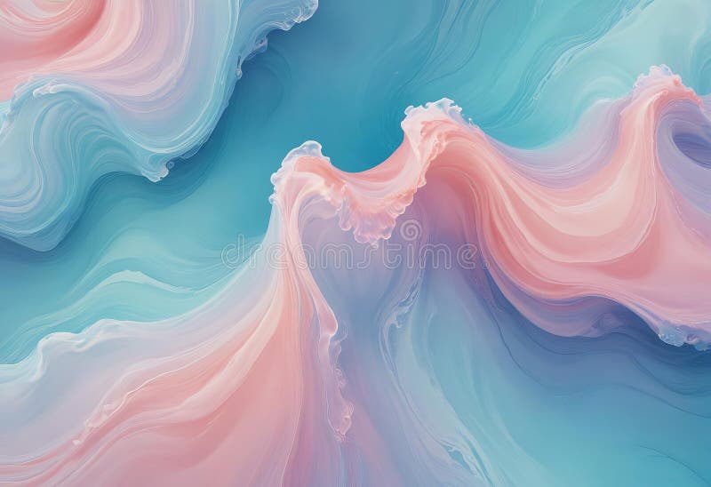 An Abstract, Coral, Blue Fluid Texture Wave Background Stock ...