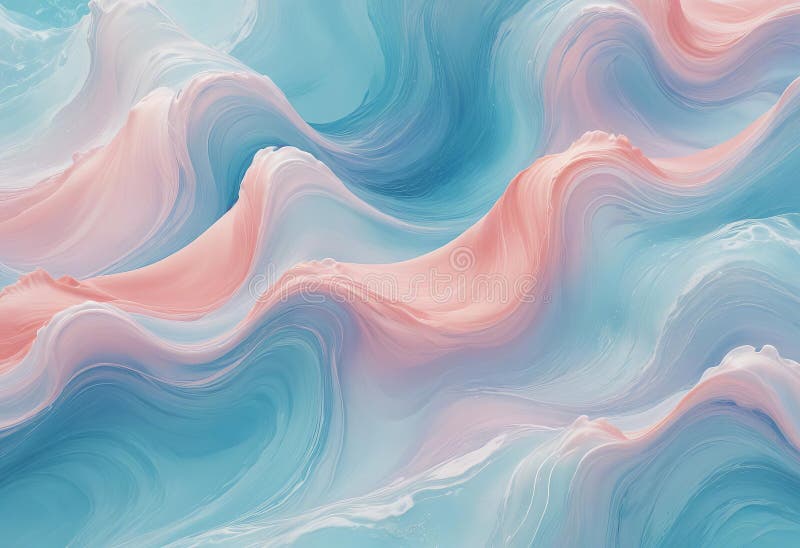 An Abstract, Coral, Blue Fluid Texture Wave Background Stock ...