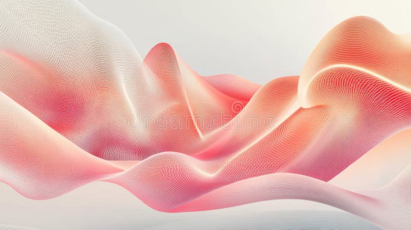 Abstract Coral Pink Wave Pattern Design Stock Illustration ...