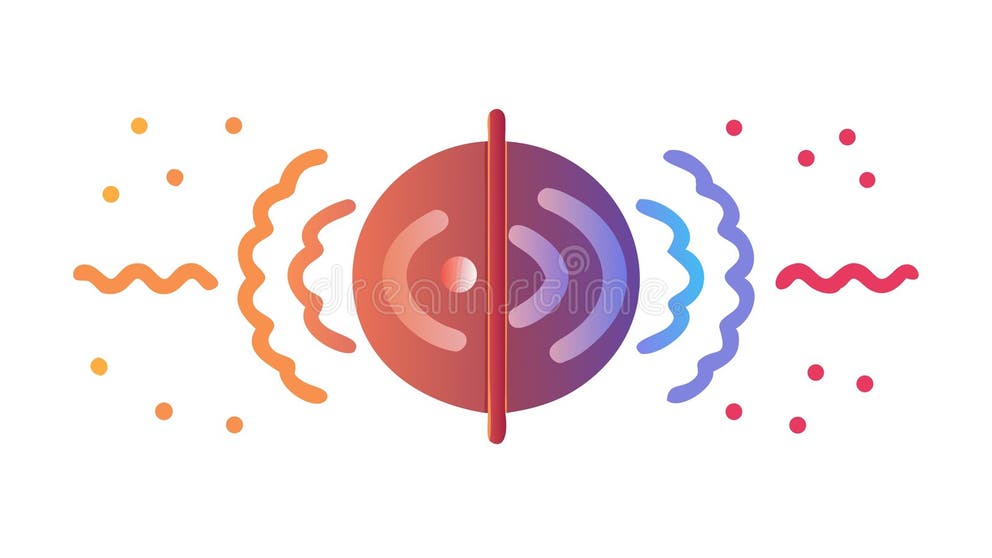 Abstract Core with Radiating Energy, Power and Transformation, Vector ...