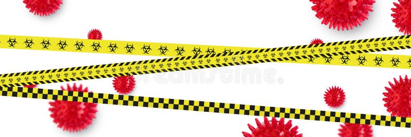 Abstract Corona Virus Backdrop with Yellow Strips of Danger Stock Image ...