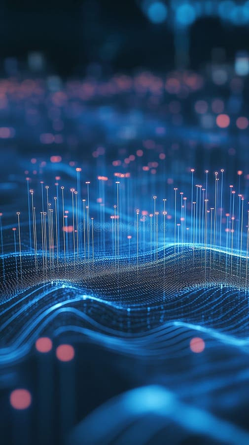 Abstract Corporate Networking Concept with Encryption and Sound Wave ...