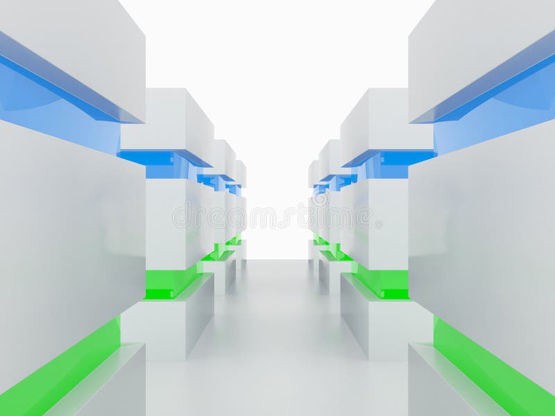 Abstract Corridor Interior. 3d Render Illustration Stock Illustration ...