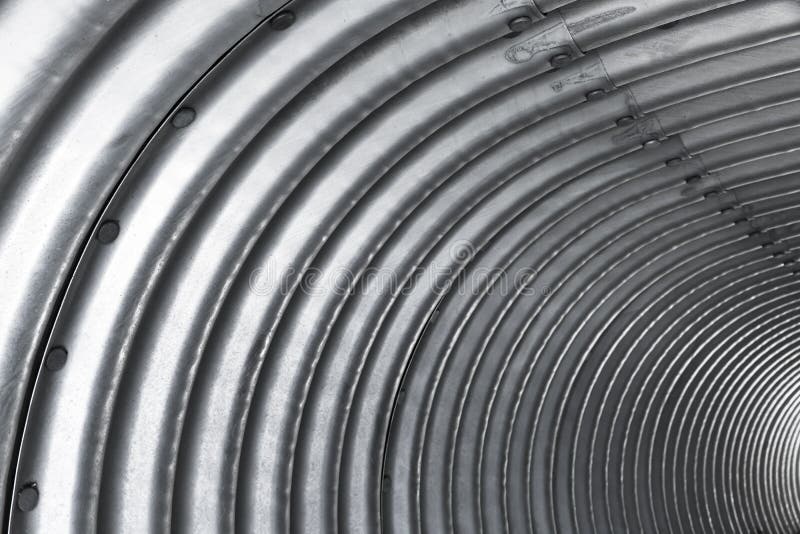 Corrugated Steel Wall, Tunnel Pattern Stock Photo - Image of background ...