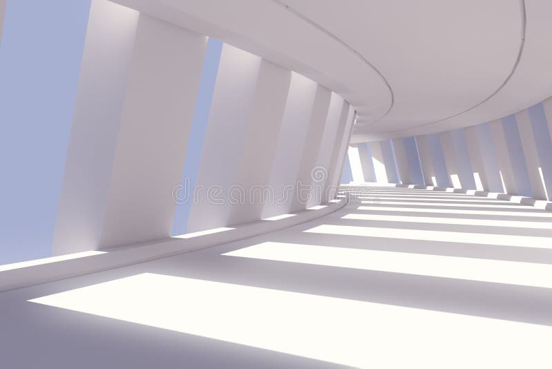 Abstract Corridor Interior. 3d Render Illustration Stock Illustration ...
