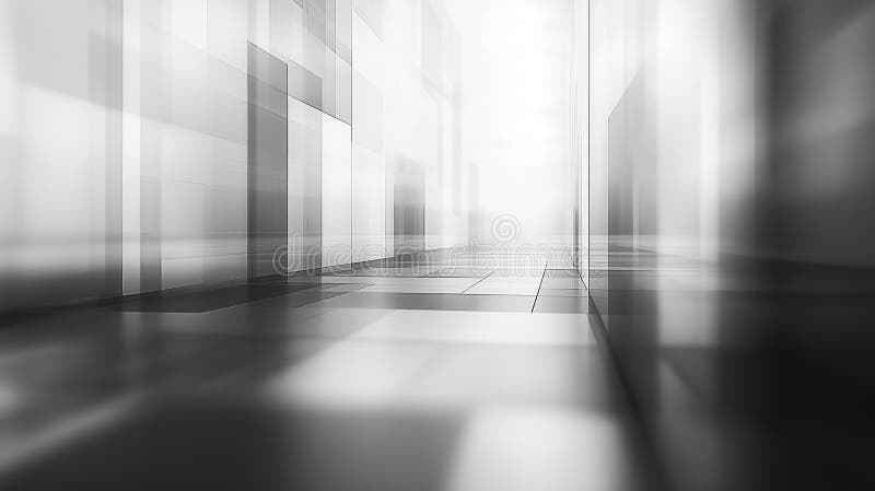 Abstract Corridor with Light Reflections in Monochromatic Tones Stock ...