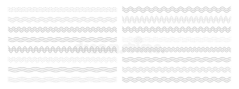 Abstract Corrugated Wave Lines. Minimalist Decorative Borders. Stock ...