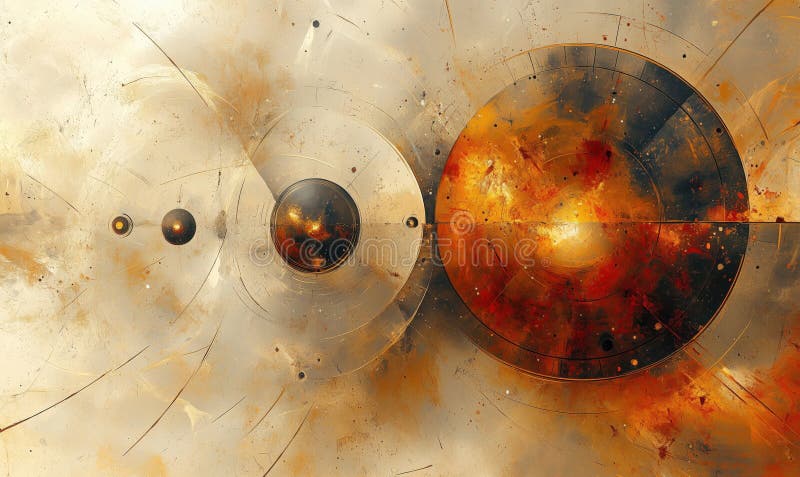 Abstract Cosmic Art Featuring Celestial Spheres Vibrant Colors Dynamic ...