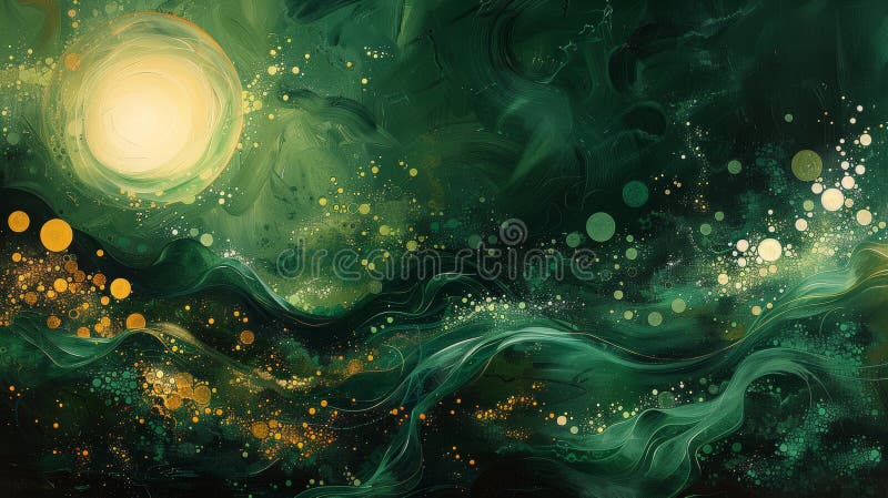 Abstract Cosmic Art with Swirling Patterns and Bright Spots Stock Image ...