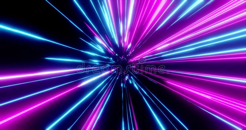 Abstract Cosmic Background. Hyper Jump. Speed of Light, Neon Glowing ...