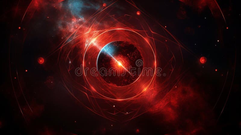 Abstract Cosmic Background with Red Metallic. Generative Ai Stock ...