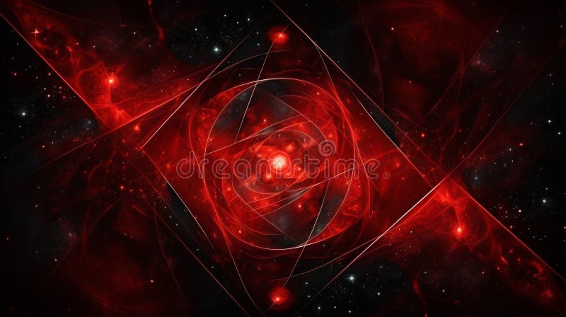 Abstract Cosmic Background with Red Metallic. Generative Ai Stock ...