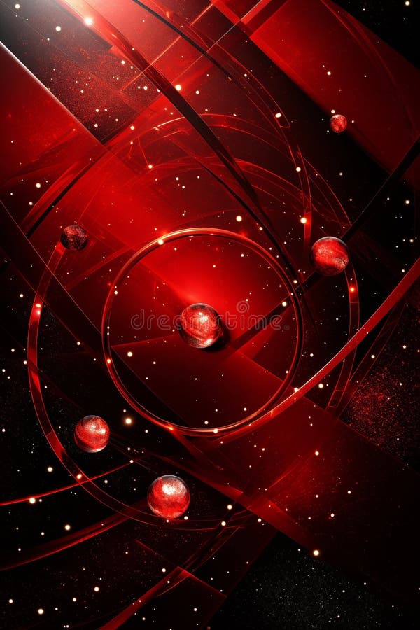 Abstract Cosmic Background with Red Metallic. Generative Ai Stock Illustration - Illustration of ...