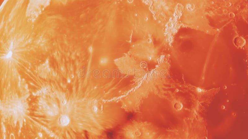 Abstract Cosmic Chaos with Orange Moon Texture in Surreal Style Stock ...