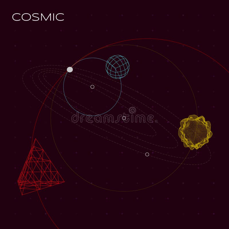 Abstract Cosmic Composition Stock Vector - Illustration of grid ...