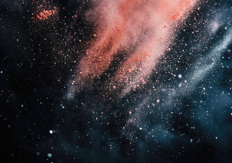 Abstract Cosmic Dust Cloud Explosion Pink Blue Stock Illustration ...