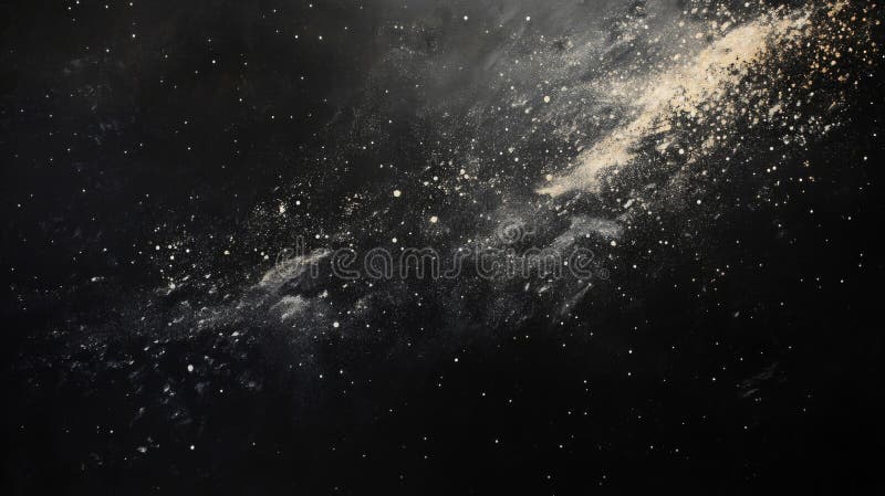 Abstract Cosmic Dust and Stars in Dark Night Sky Stock Illustration ...