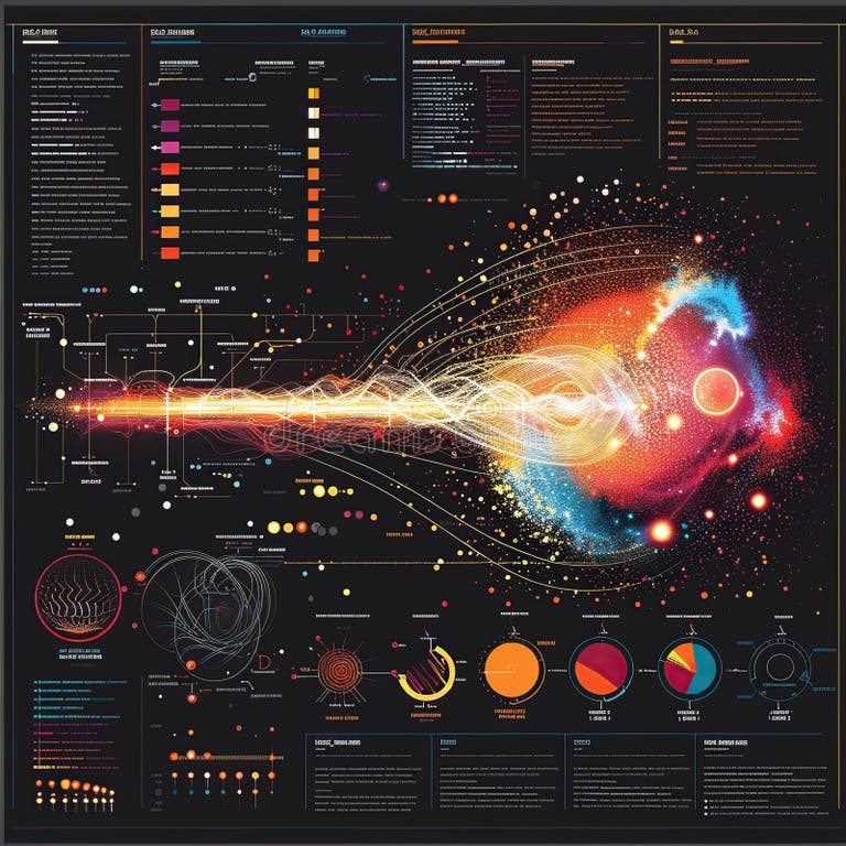 Abstract Cosmic Energy Flow Infographic Stock Image - Image of ...