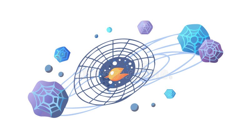 Abstract Cosmic Energy, Universe Particles, Galactic Flow, Vector ...