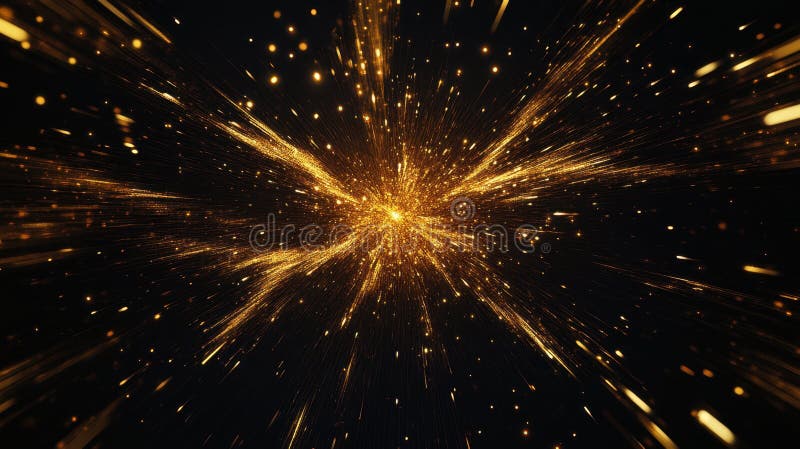 Abstract Cosmic Explosion of Glittering Particles in Space Stock Photo ...