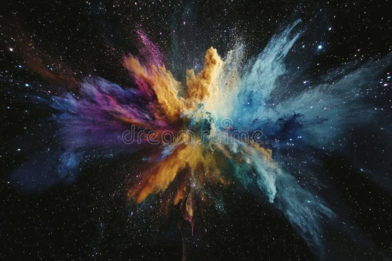 Abstract Cosmic Explosion in Minimalistic Nebula Design Stock Image ...