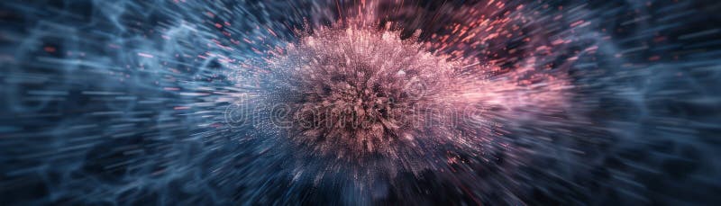 Abstract Cosmic Explosion with Pink and Blue Colors, Resembling a ...