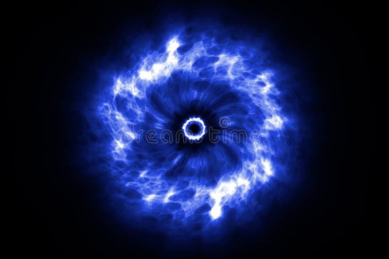 Abstract Cosmic Explosion Shockwave Blue Energy on Black Background ...