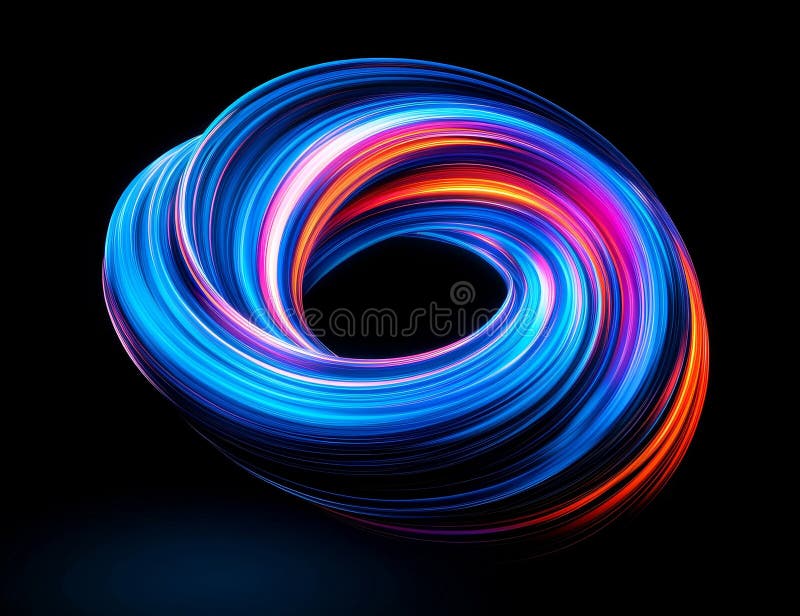 An Abstract Cosmic Frame with Glowing Swirl Lights, Circular Lens Flare ...