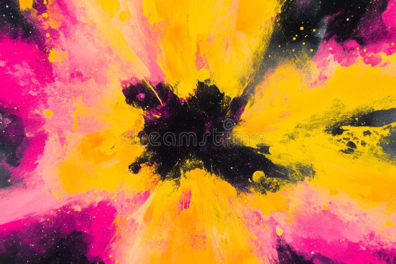 Abstract Cosmic Glow Texture, Bold Yellow and Pink Nebula Patterns ...