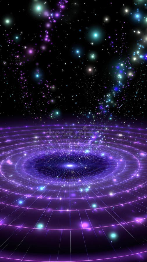 Abstract Cosmic Grid and Starfield Deep Space Galaxy and Geometric ...