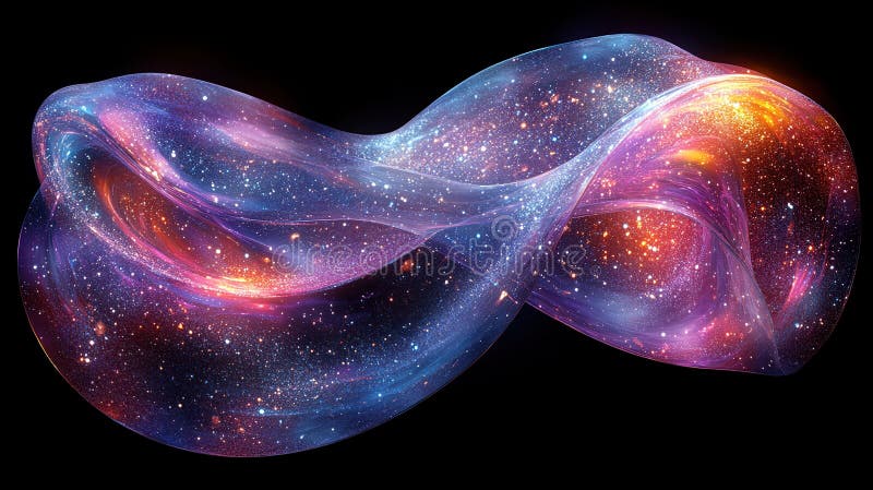 Abstract Cosmic Infinity Symbol, Glowing Nebula and Stars Stock ...