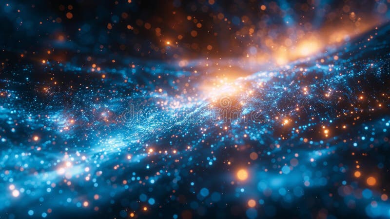 Abstract Cosmic Landscape with Sparkling Lights - Generative Ai Stock ...