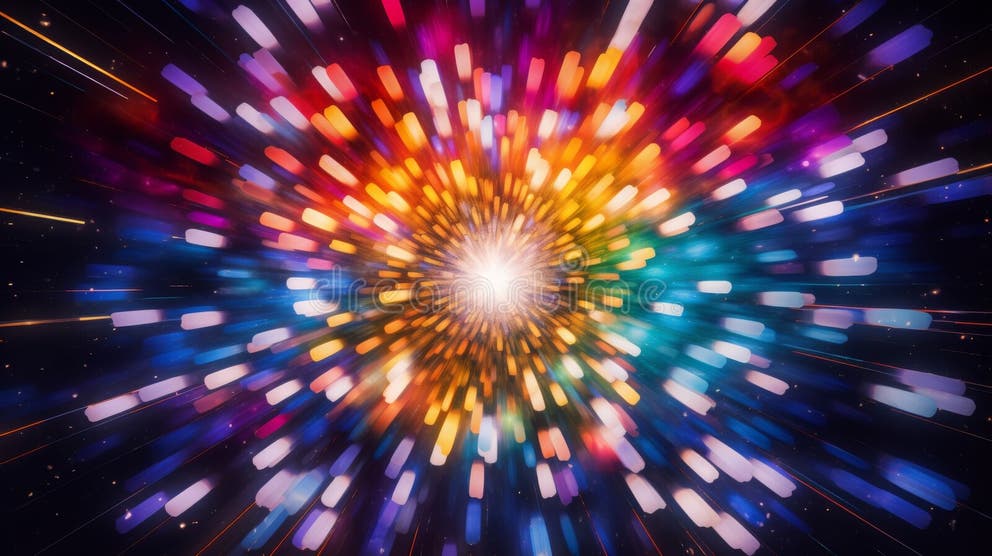 Abstract Cosmic Light Explosion, Warp Speed Effect Visualization ...