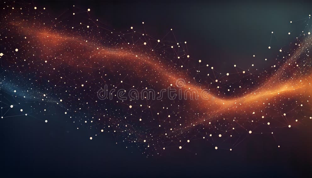 Abstract Cosmic Light Network with Glowing Particles and Dynamic Energy ...