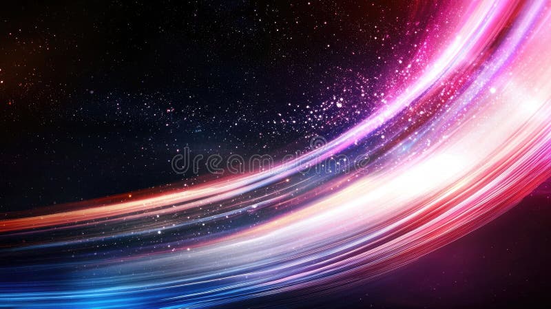 Abstract Cosmic Light Streaks Background with Glowing Stars and Motion ...