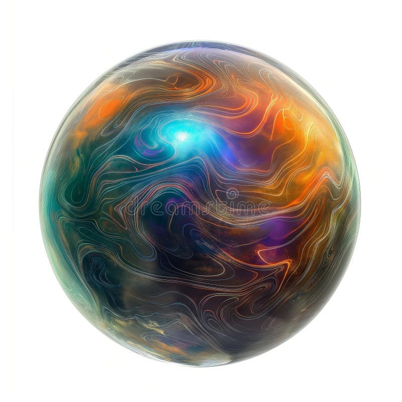 Abstract Cosmic Marble Sphere Stock Image - Image of pattern, fluid ...
