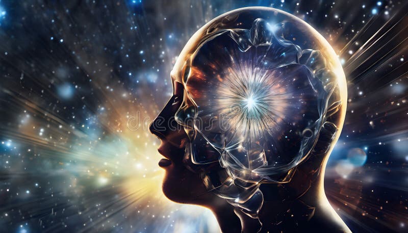 Abstract Cosmic Mind: Enlightenment and Thought Stock Illustration ...