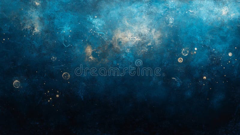 Abstract Cosmic Nebula Background with Blue and Gold Stock Illustration ...