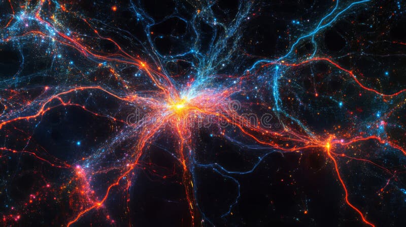 Abstract Cosmic Nebula Energy Network Display Stock Illustration ...