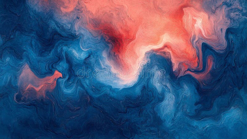 Abstract Cosmic Nebula Painting with Blue and Red Hues Stock ...
