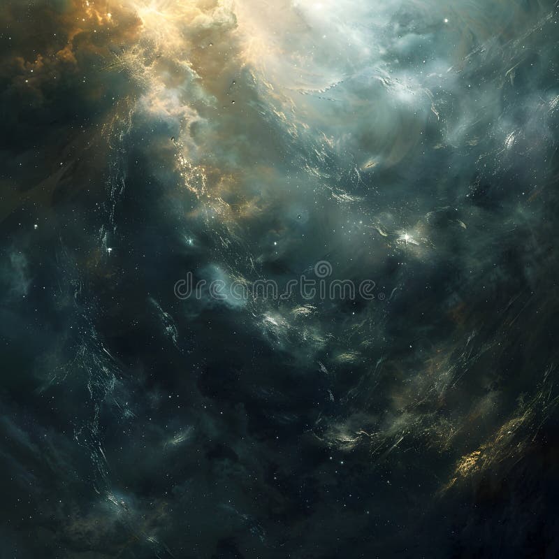 Abstract Cosmic Nebula with Vivid Interstellar Cloud Formations Stock ...