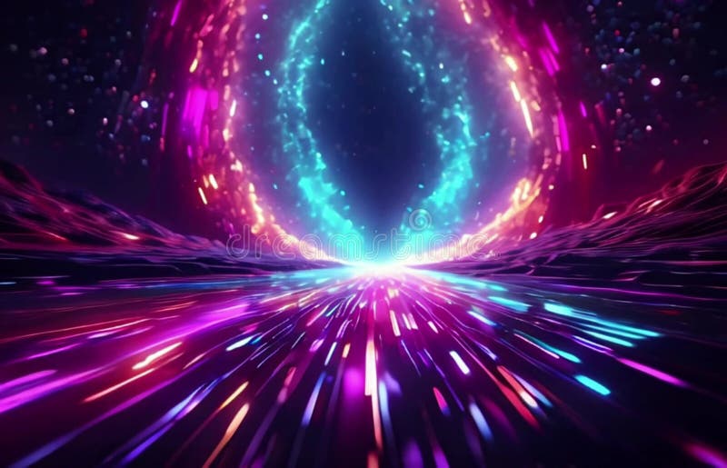 Abstract with Cosmic Neon Light Background Stock Footage - Video of galaxy, design: 318079500