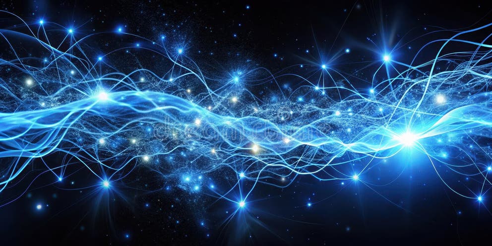 Abstract Cosmic Network Illuminated Pathways of Energy and Connection ...