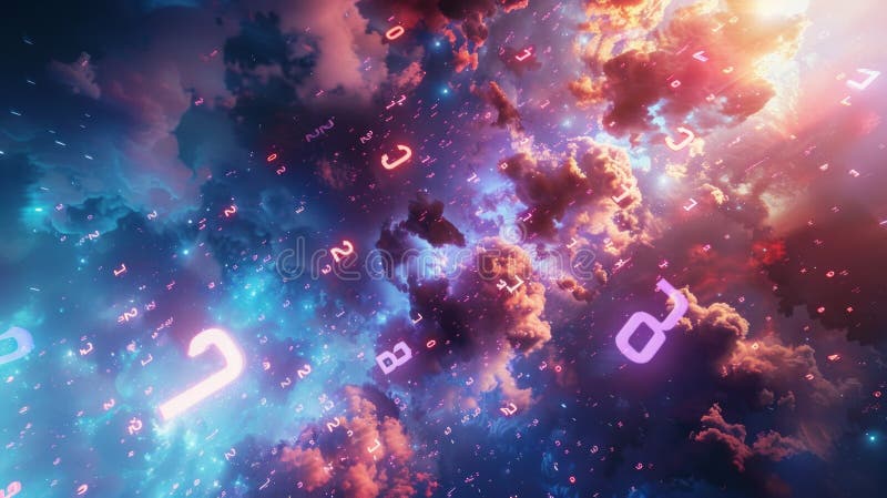 Abstract Cosmic Numerology Concept Art Stock Image - Image of mystical ...
