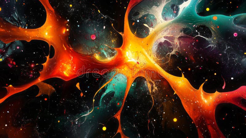 Abstract Cosmic Paint Explosion Nebula Design Stock Illustration ...