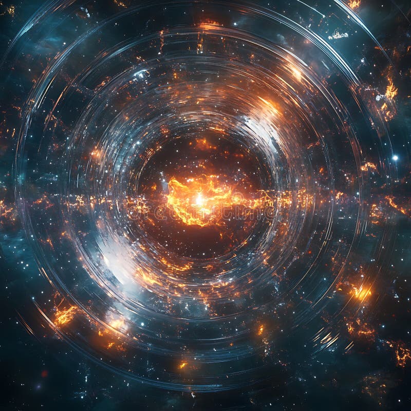 Abstract Cosmic Phenomenon, Glowing Circular Patterns Stock ...