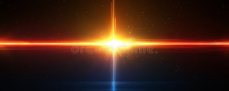 Abstract Cosmic Scene with Blue and Orange Light Rays in the Background ...