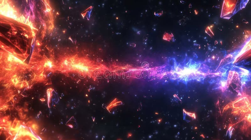 Abstract Cosmic Scene with Vibrant Colors and Crystalline Structures ...