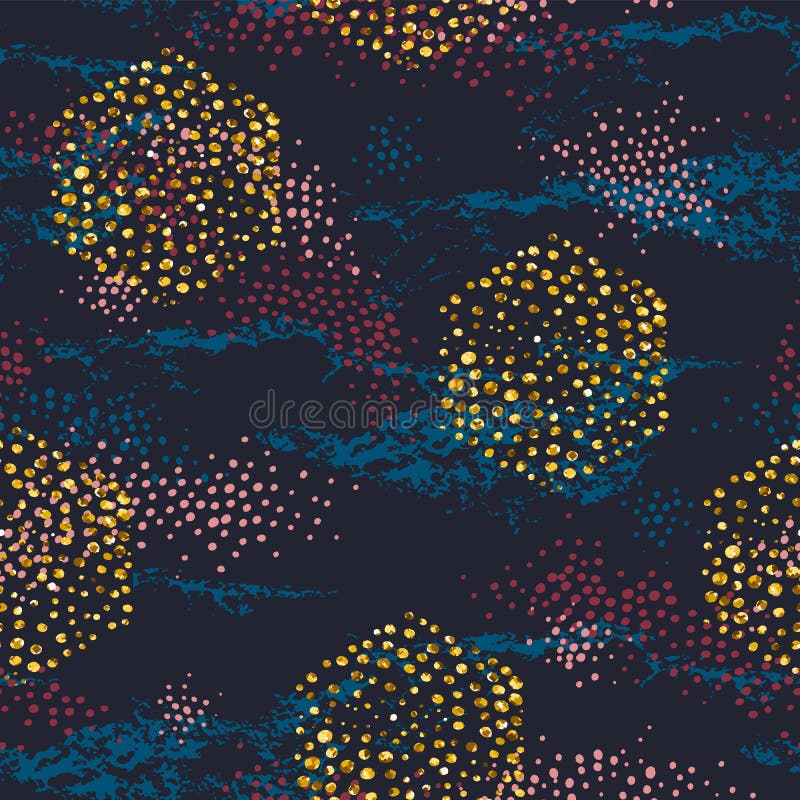 Abstract Cosmic Seamless Pattern. Trendy Hand Drawn Texture, Glitter ...